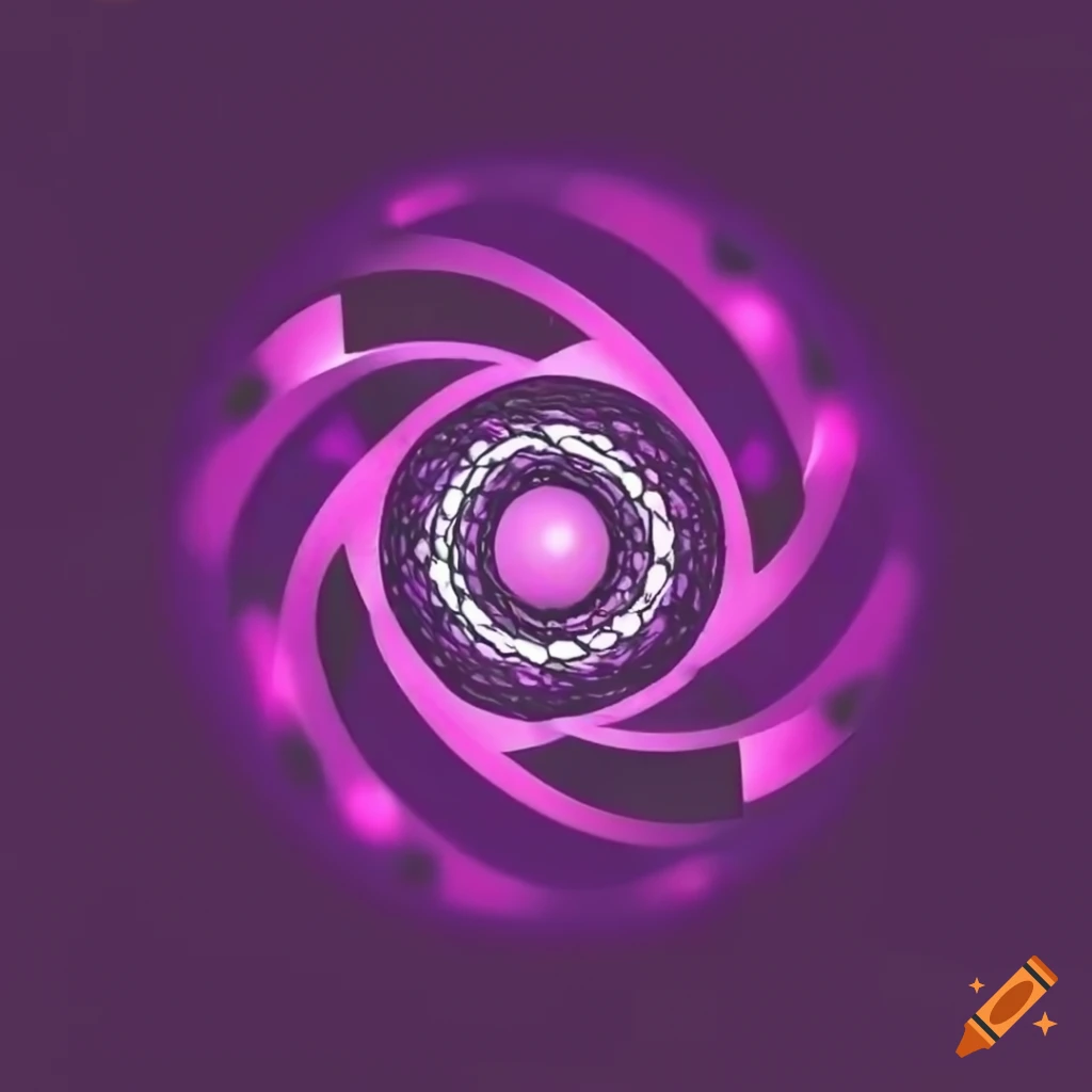 Aperture science logo in purple and pink