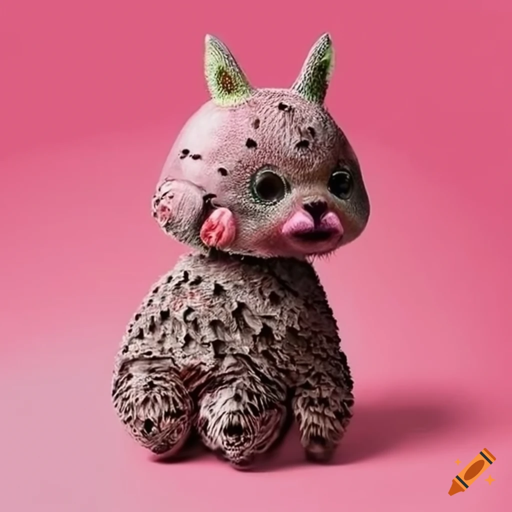 Cute and adorable barbie creatures on pink background on Craiyon