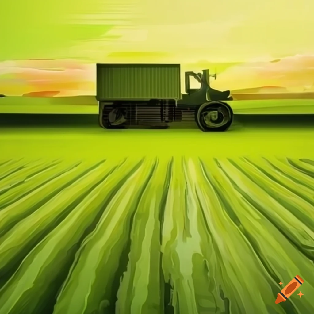 Abstract art representing modern farming on Craiyon