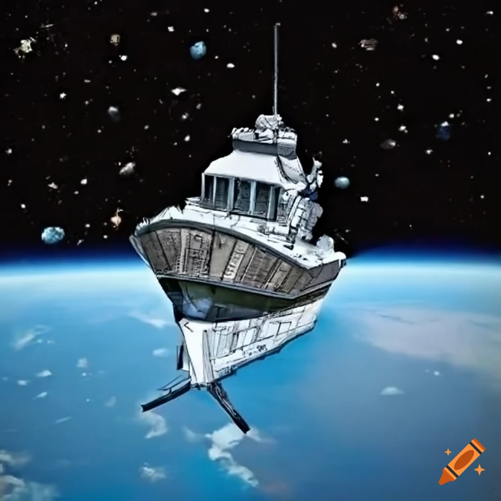 Spacecraft in outer space on Craiyon