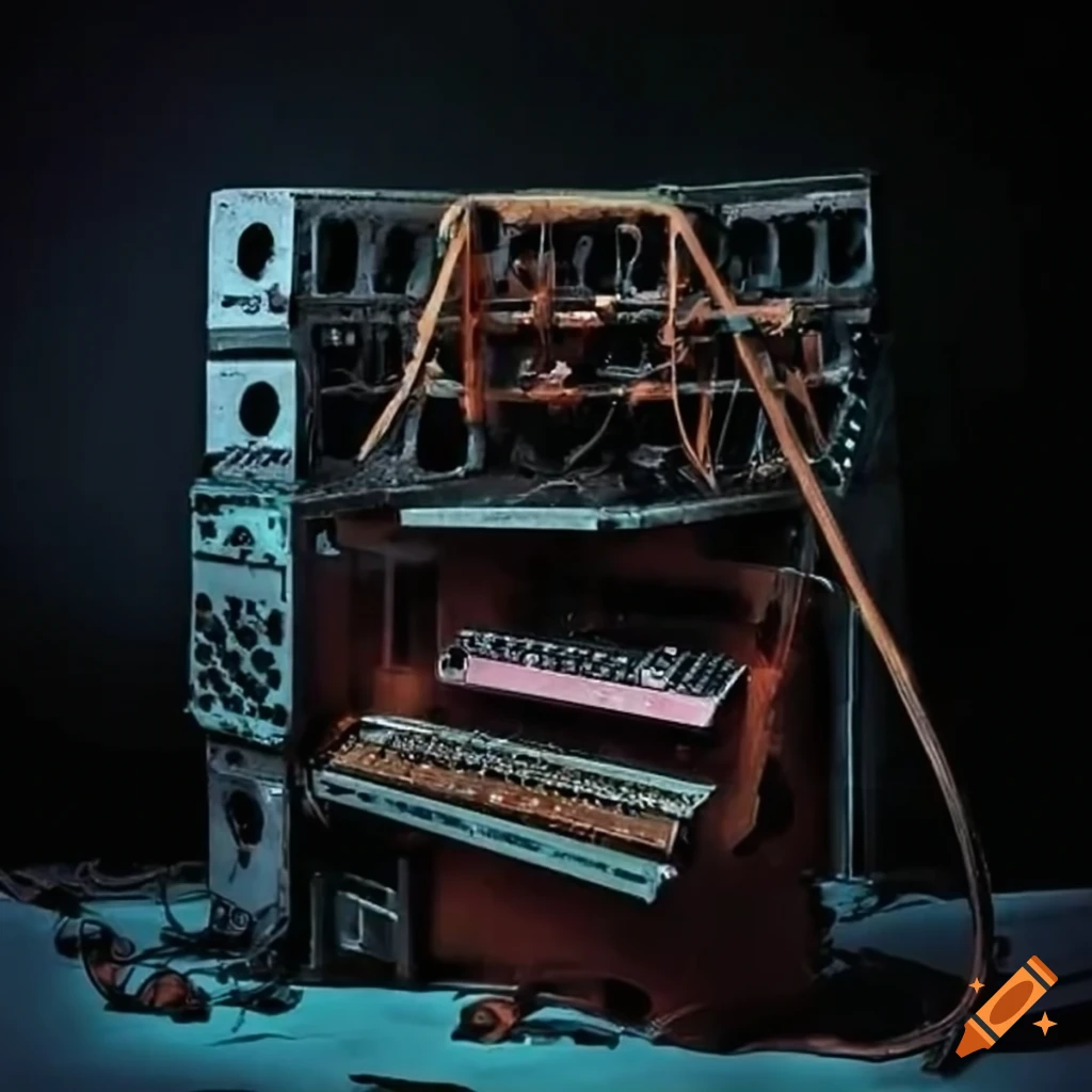 Image of destroyed music equipment on Craiyon