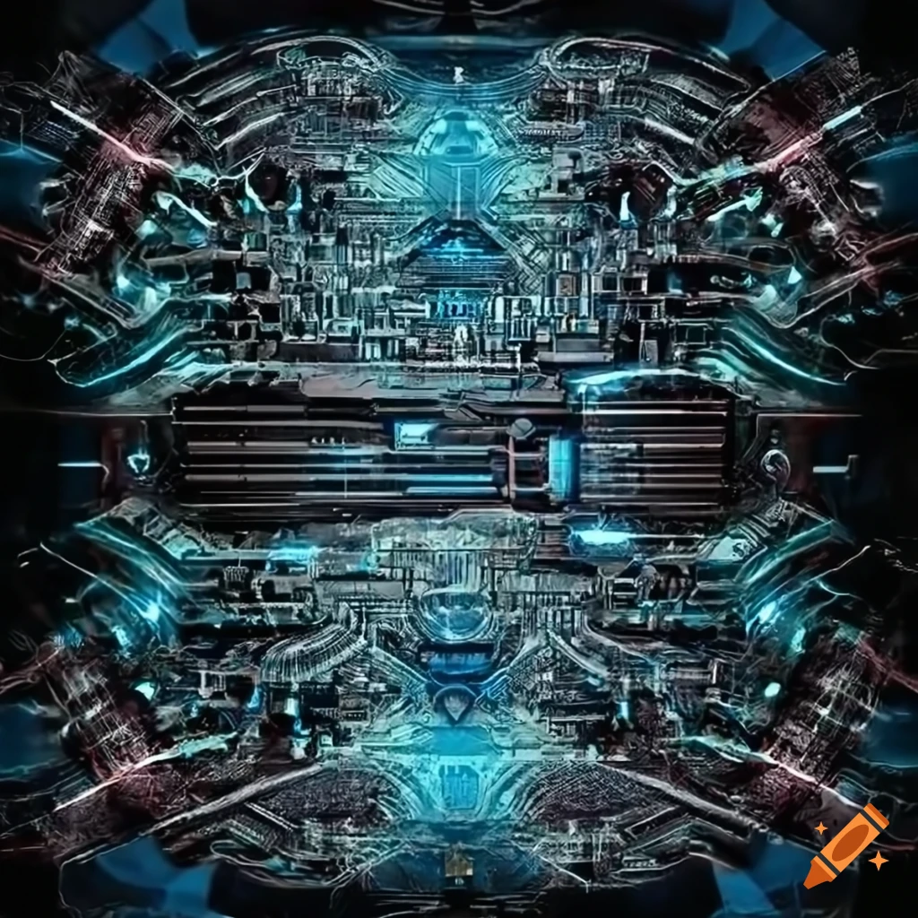 Record sleeve design for a futuristic techno project on Craiyon