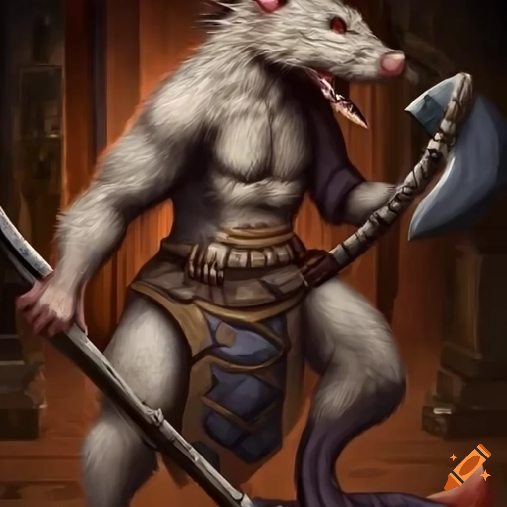 Anthro Rat Warrior With Axe On Craiyon