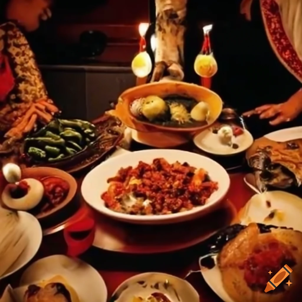 Traditional Christmas dinner on Craiyon