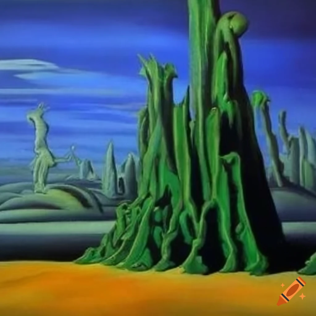 Surreal artwork inspired by rococo and dr. seuss on Craiyon