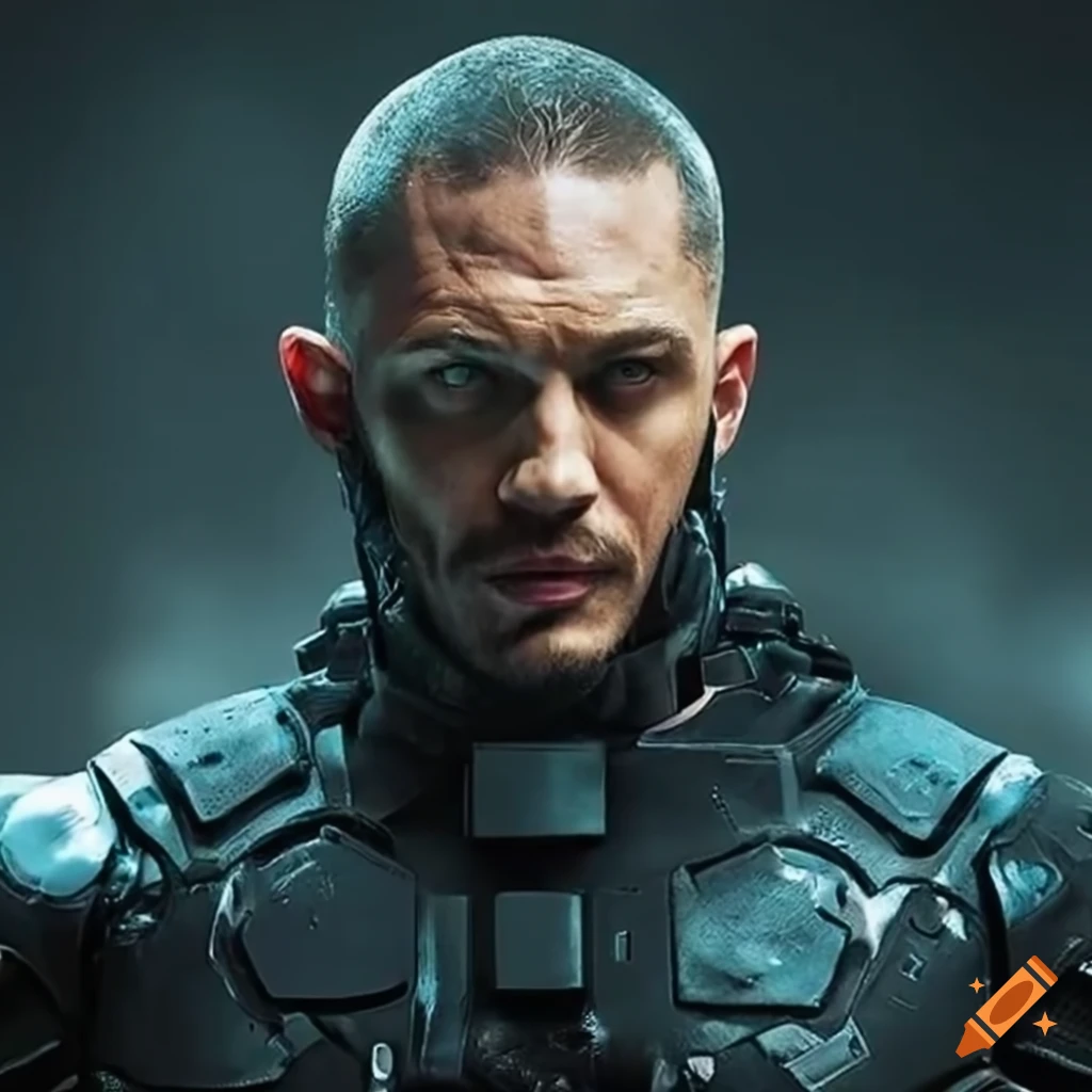 Image of a fierce bodyguard with a futuristic prosthetic leg on Craiyon