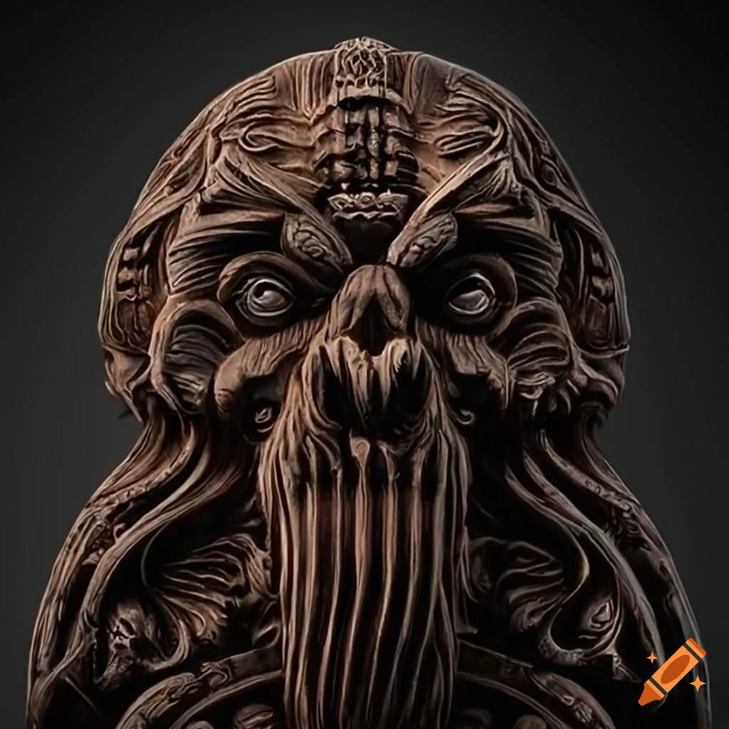 Detailed architectural stave carving artwork on Craiyon