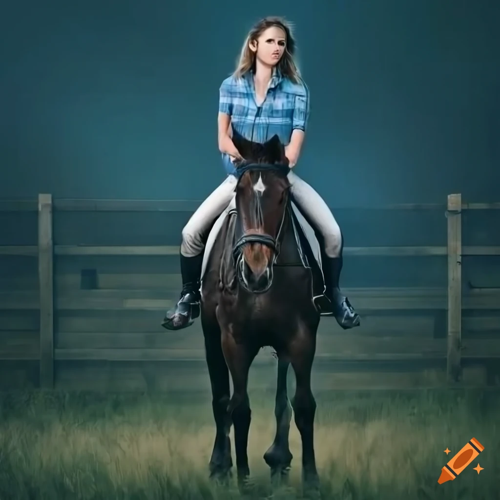 Detailed and realistic photograph of horse rider on Craiyon