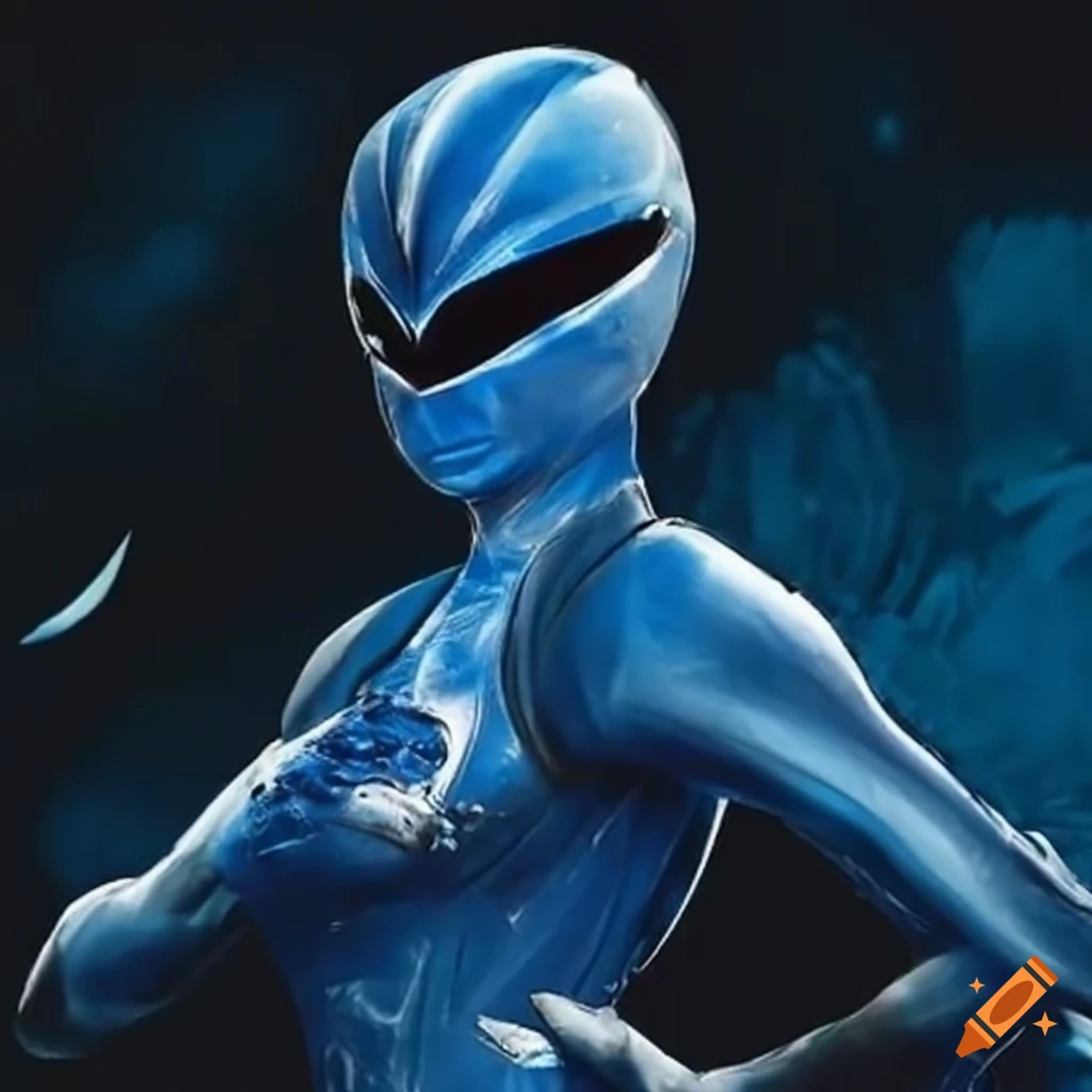 Blue power ranger inspired by killer whale and water