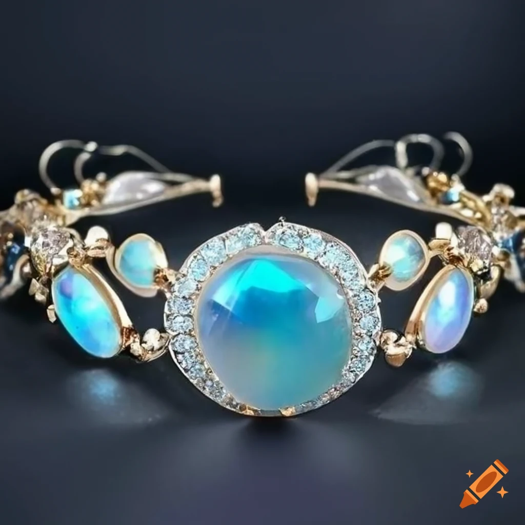 Beautiful circlet with a glistening moonstone on Craiyon