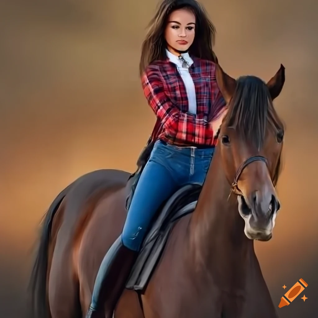 Close-up photograph of gabriela and monica irimia as horse-riders on ...