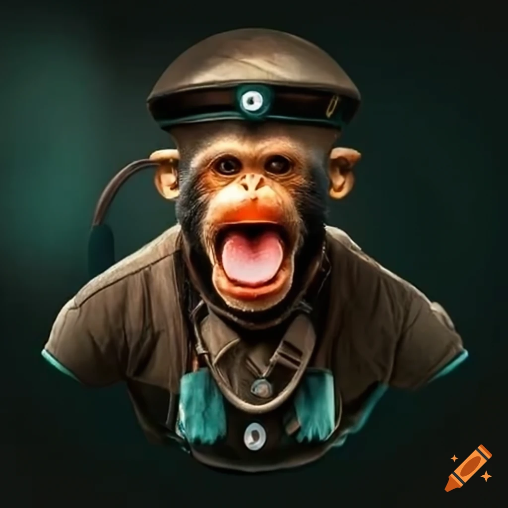 Image of a monkey pilot on Craiyon