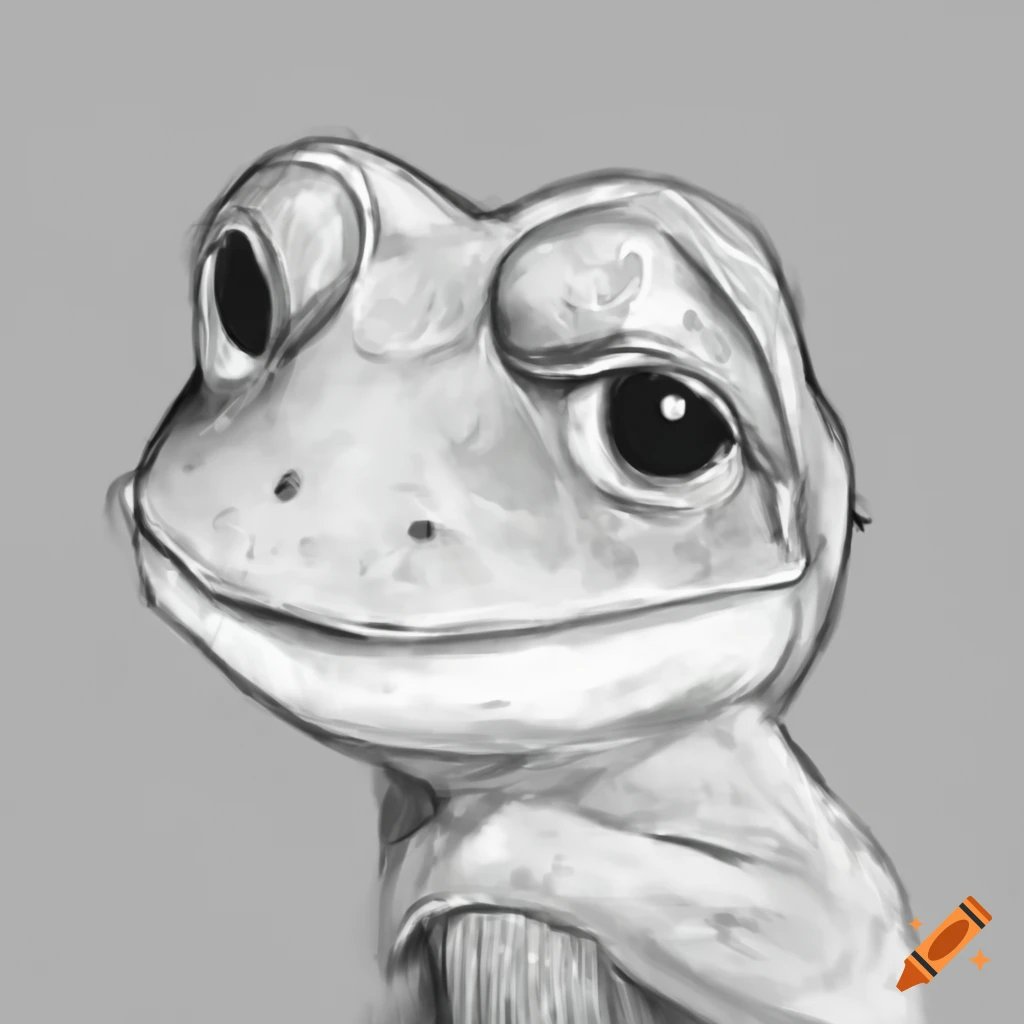 Anime illustration of a frog on Craiyon