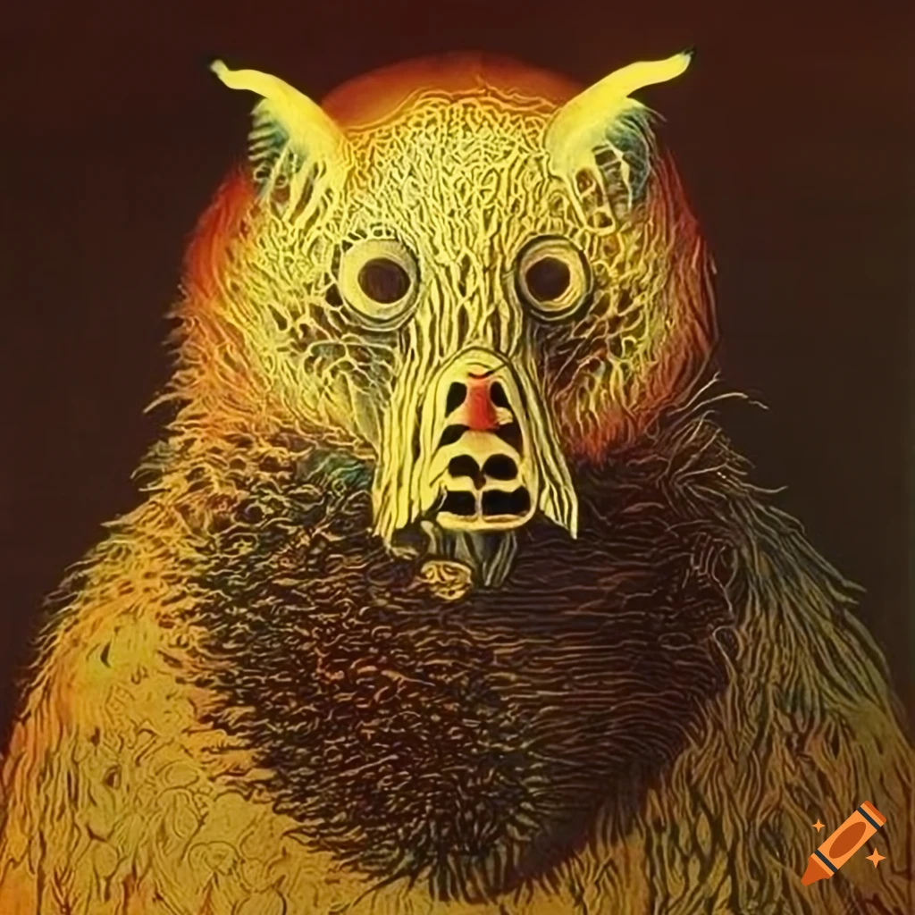 Color serigraph inspired by native Salish motifs and fantasy creatures ...