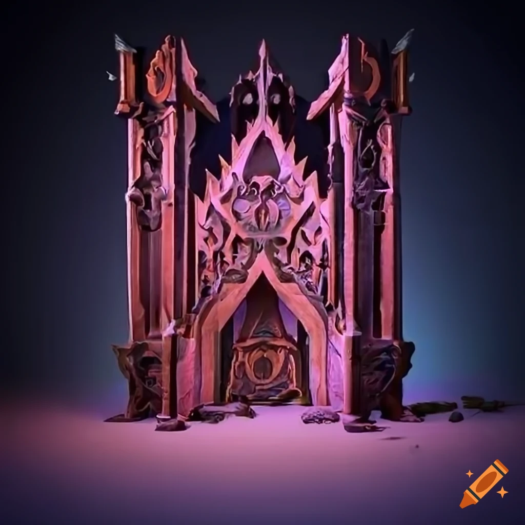 ‘architectural stave carving’-style, zelda boss game sculpture ...