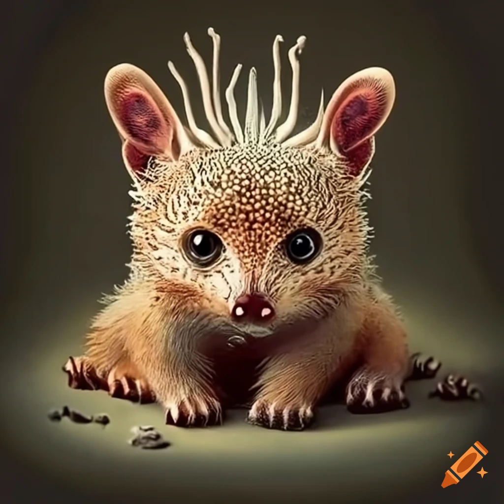 Illustration of a cute fantastical creature from a mythical land on Craiyon