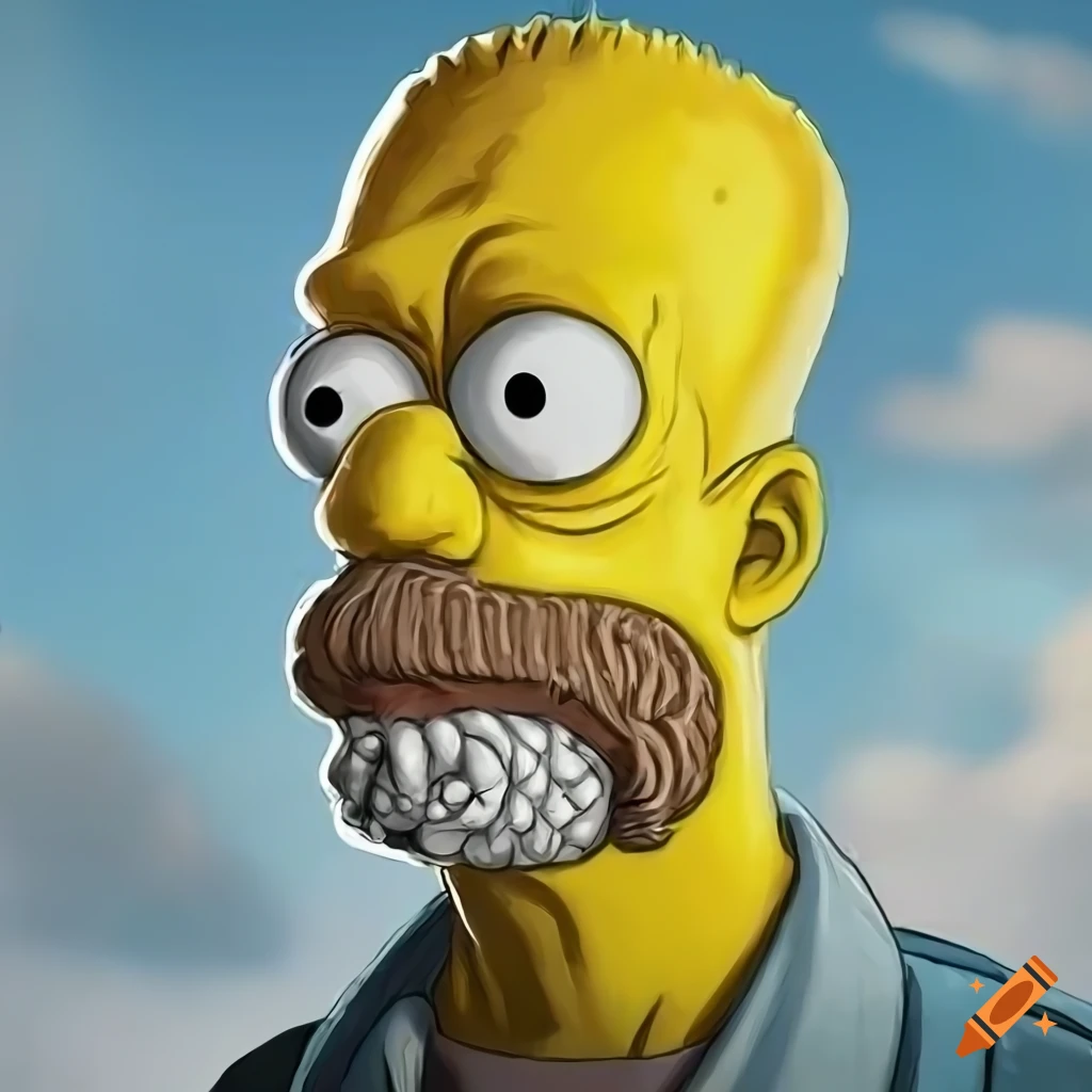 Digital art of a zombie version of homer simpson on Craiyon
