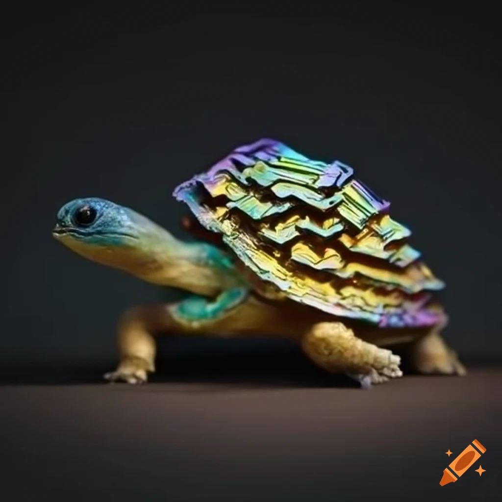 Bismuth turtle sculpture on Craiyon