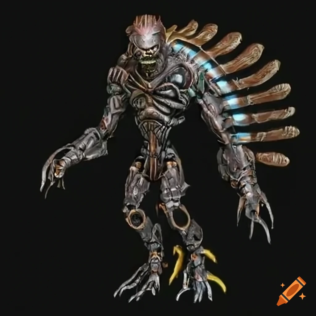 Image of a cybernetic alien inspired by a centipede
