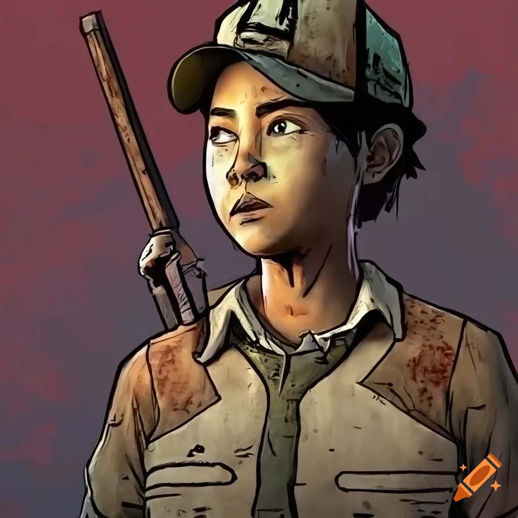 Digital art of steven lim in the style of the walking dead