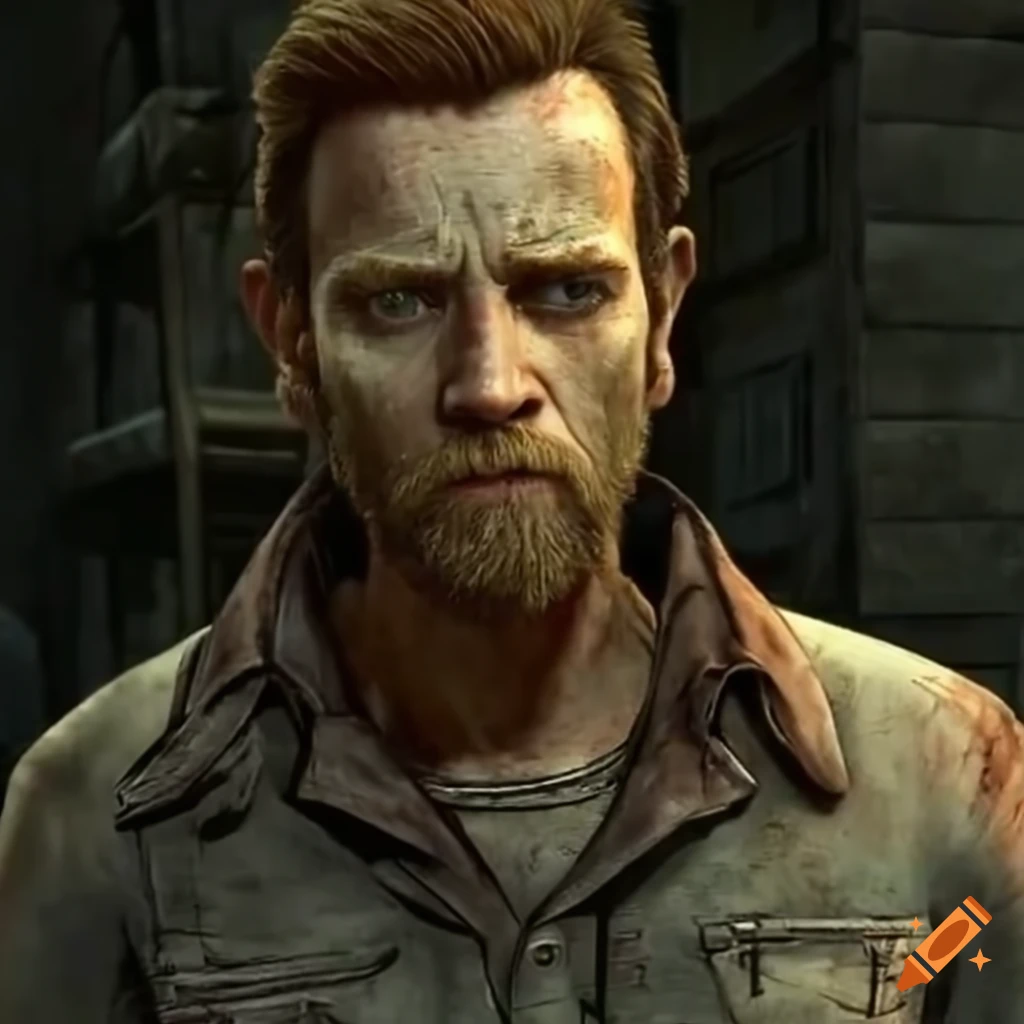Ewan McGregor as a survivor in The Walking Dead video game on Craiyon