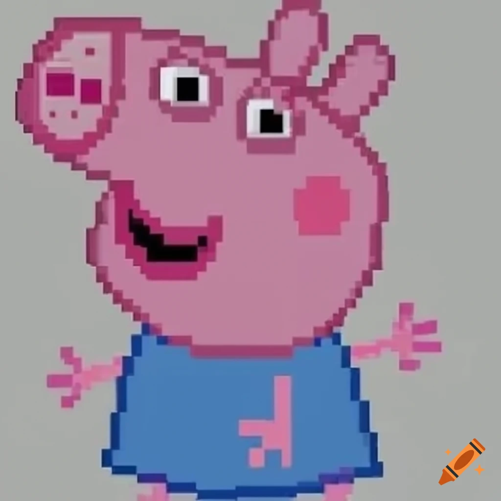 Peppa Pig Pixel Art Gridminecraft Pig Face Pixel Art