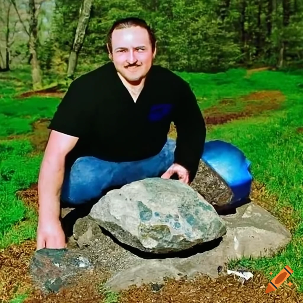 Portrait of an eccentric rock collector on Craiyon