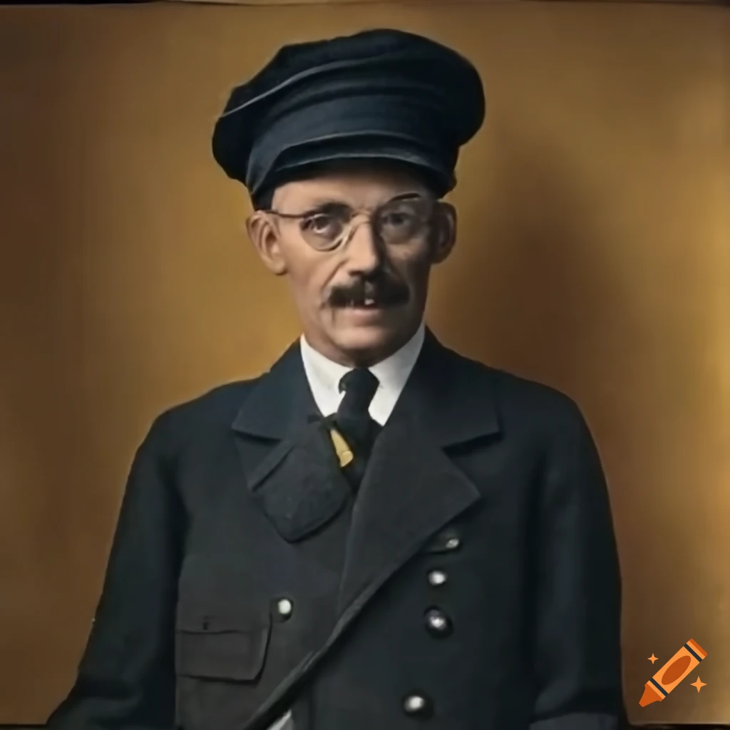 Realistic portrait of a tram conductor in the 1940s on Craiyon