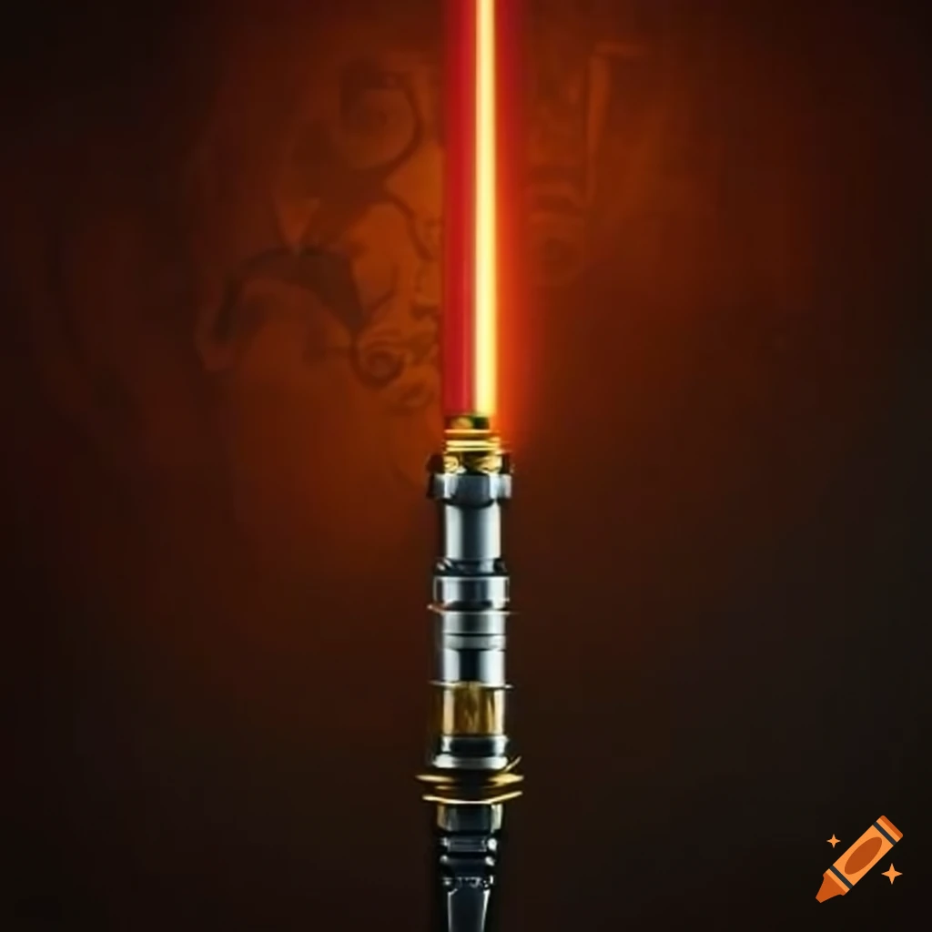 Gold lightsaber with orange blade