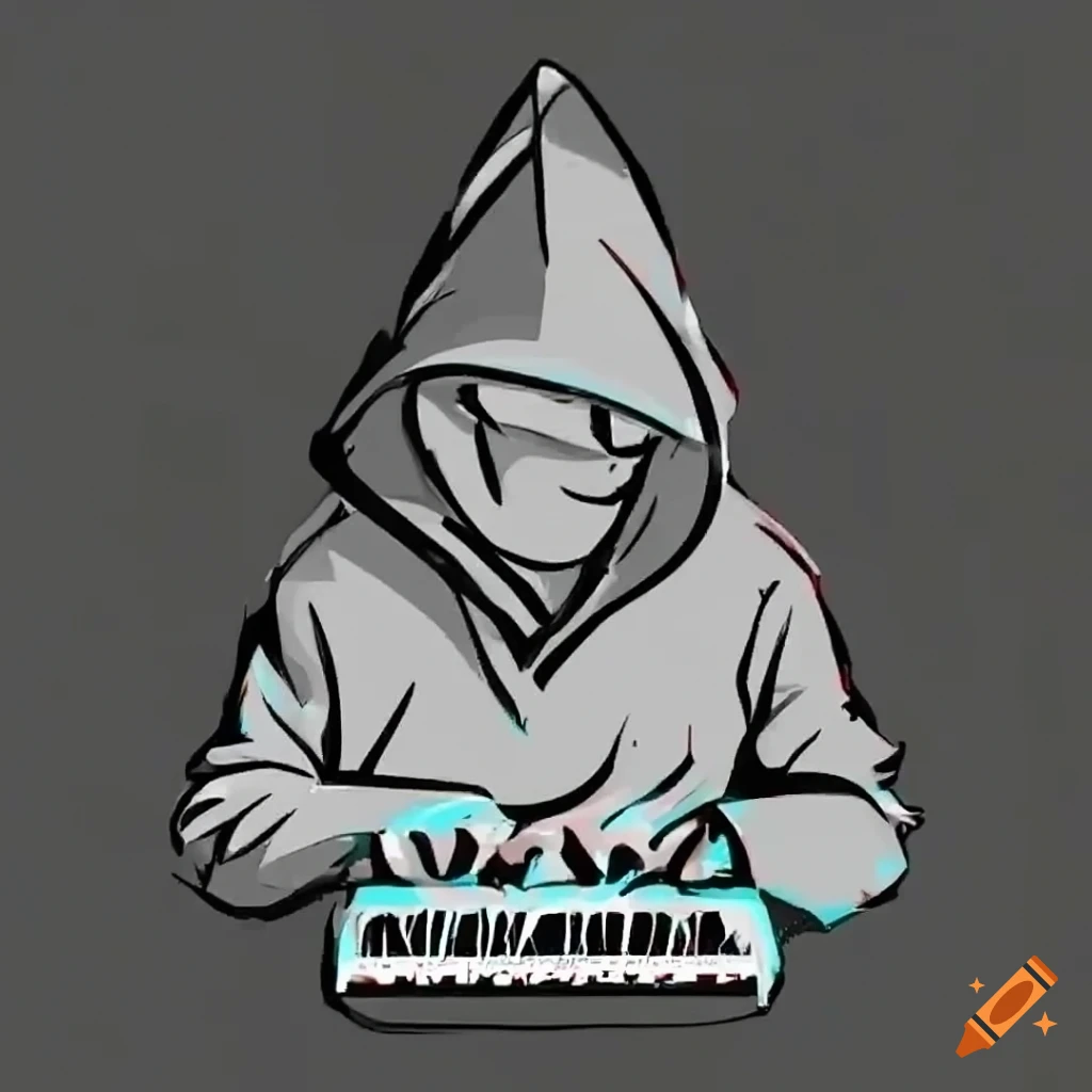 Glitch art of a cat typing on a keyboard on Craiyon