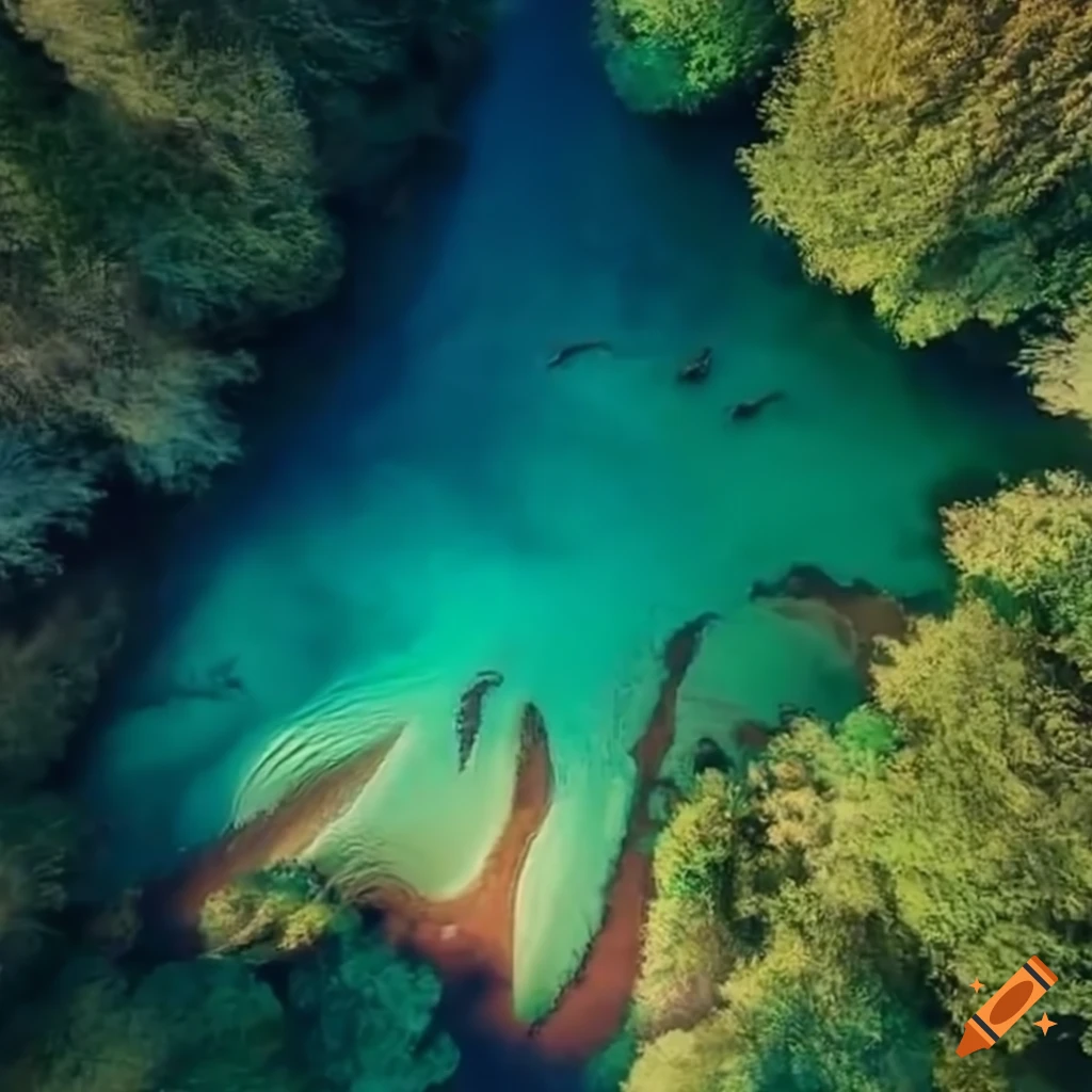 Big blue river on Craiyon