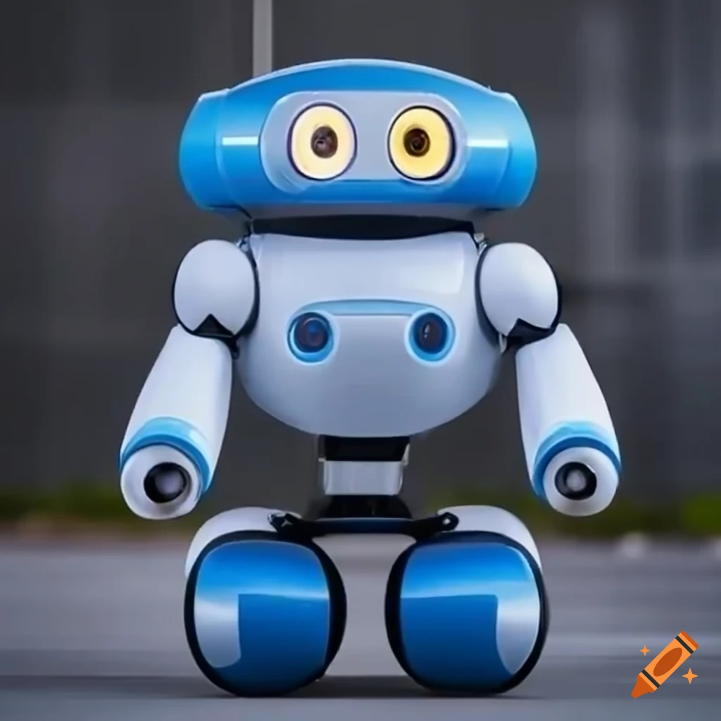 Futuristic cute robot with wheels on Craiyon