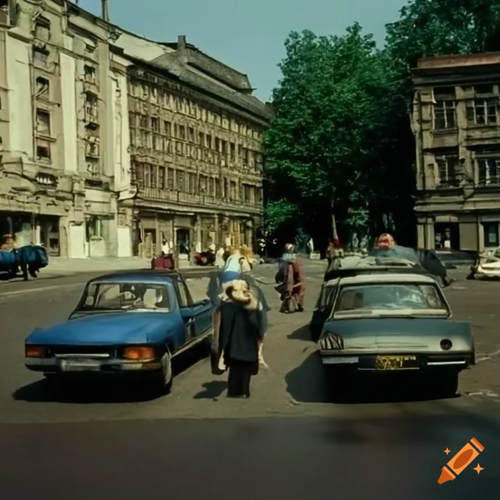 Nostalgic photograph of an Eastern European town in the 90s on Craiyon