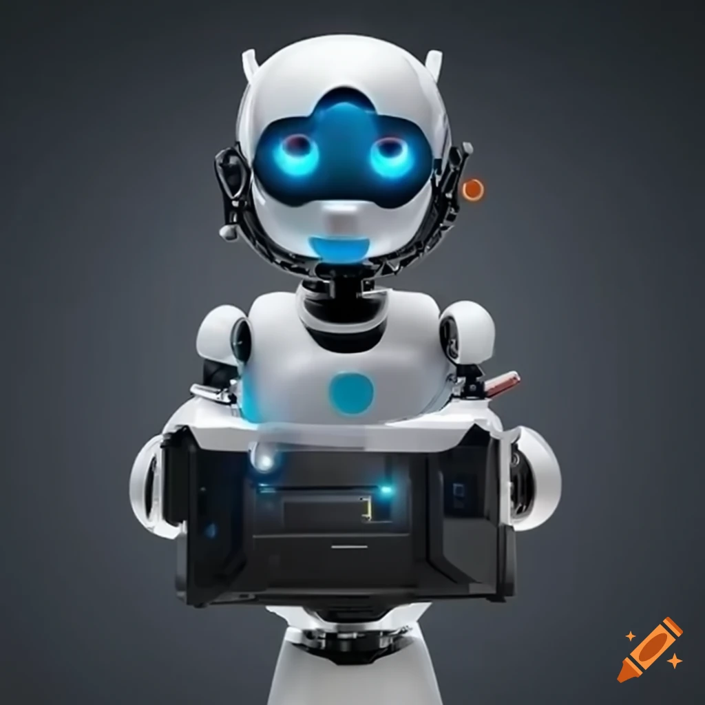 Futuristic cute robot with wheels on Craiyon