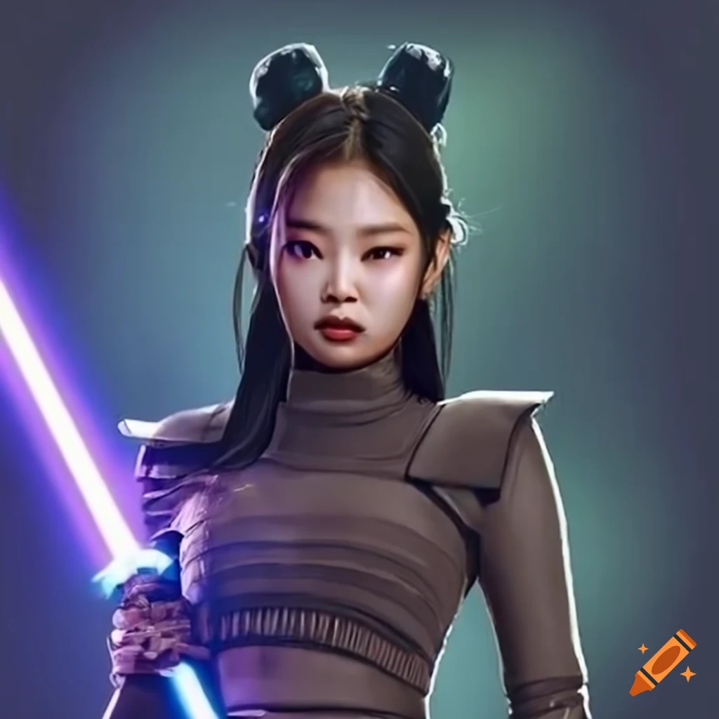 Digital art of Jennie Kim as a Star Wars character on Craiyon