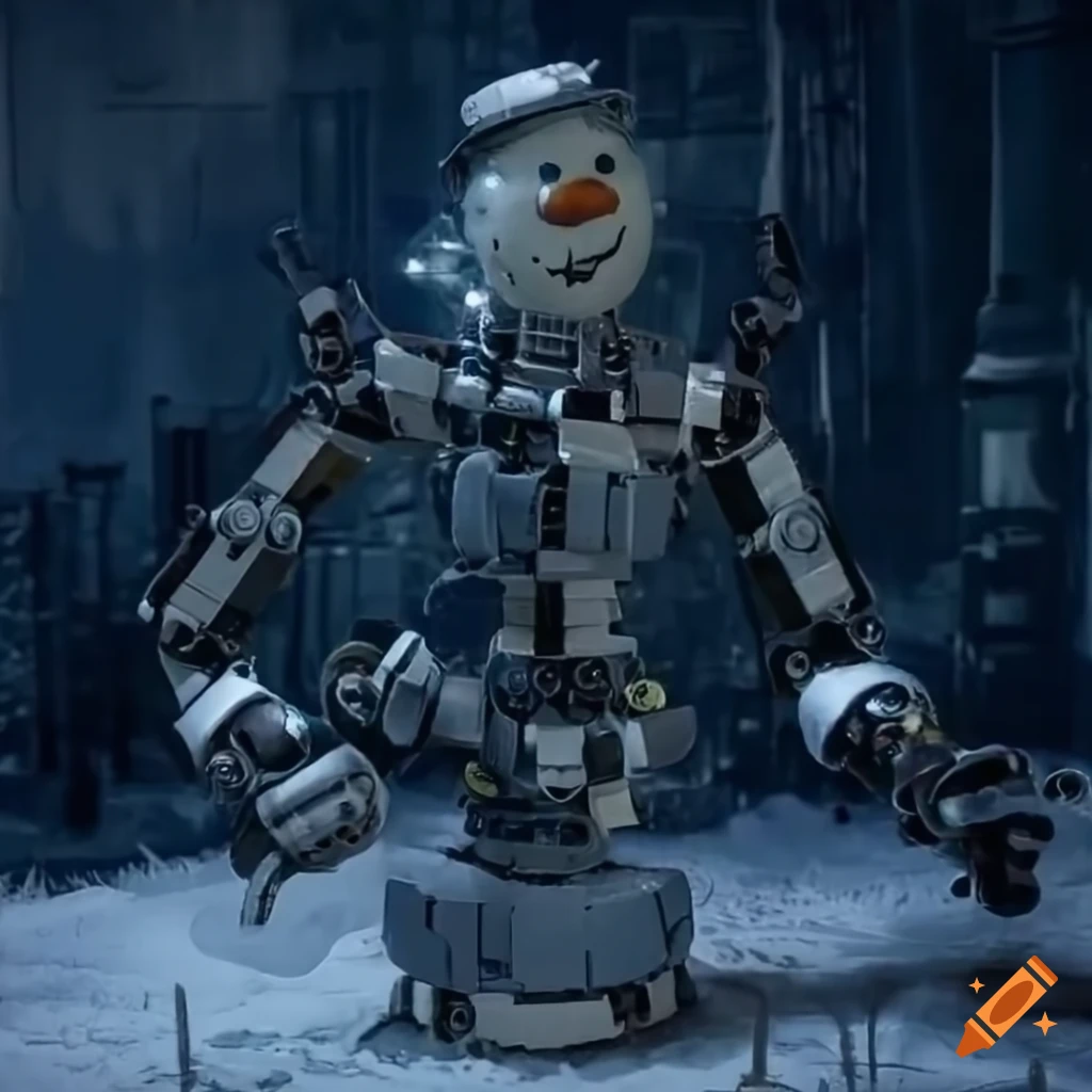 Cyborg snowman on Craiyon