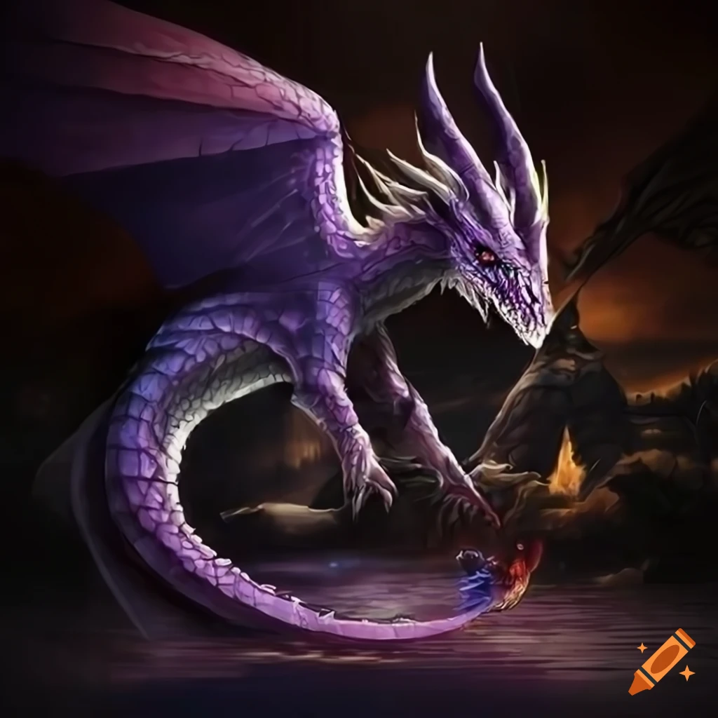 Hoarfrost dragon with menacing wings in artistic fantasy style on Craiyon