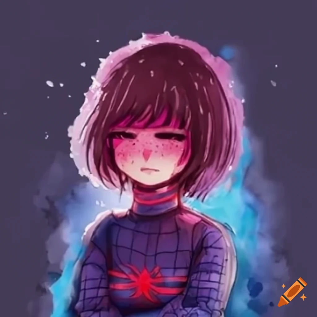 Frisk from undertale in spider-man costume