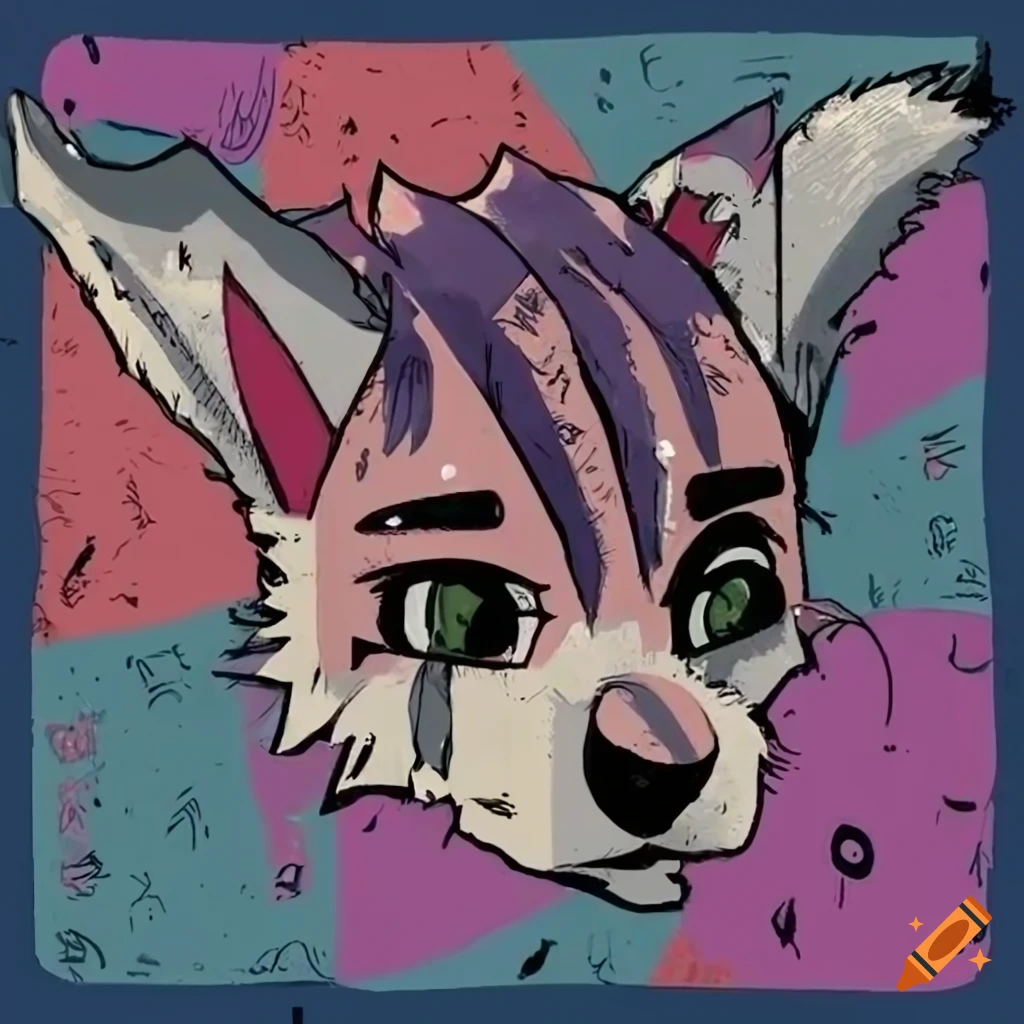 Cartoon anthro dog with a punk style on Craiyon