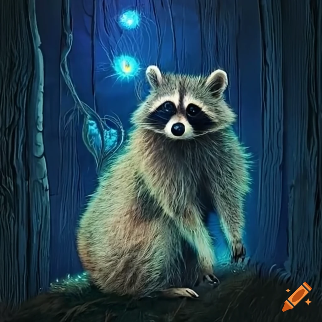 Image of a magical raccoon with a wand on Craiyon