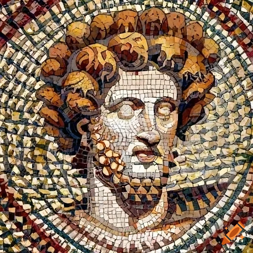 Commodus as Hercules mosaic artwork on Craiyon