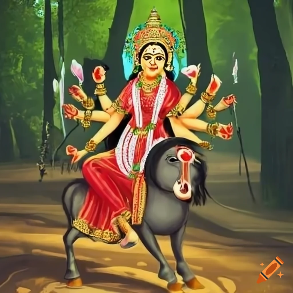 Kalki, the 10th form of lord vishnu with a white horse raising both ...