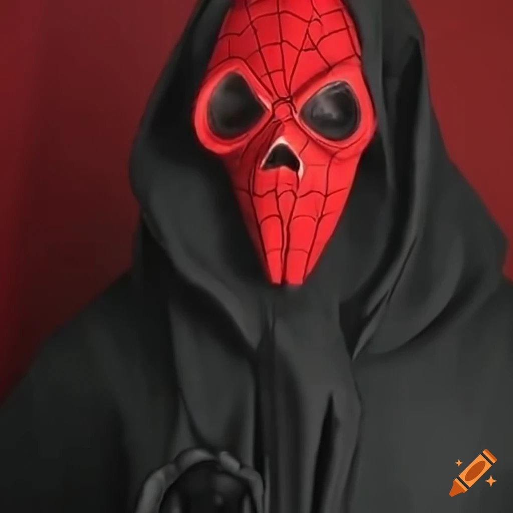Detailed fan art of ghostface dressed as spiderman on Craiyon