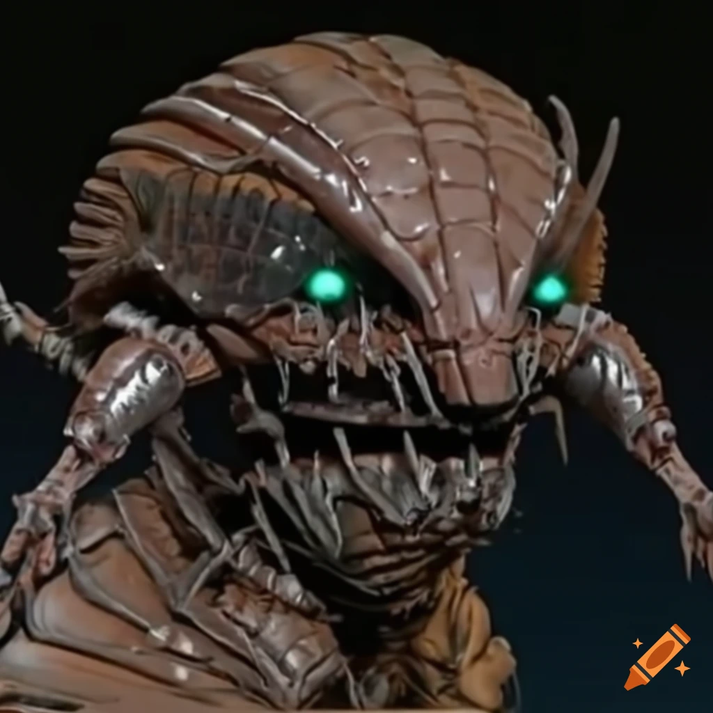 Cybernetic alien insect inspired by a giant isopod on Craiyon