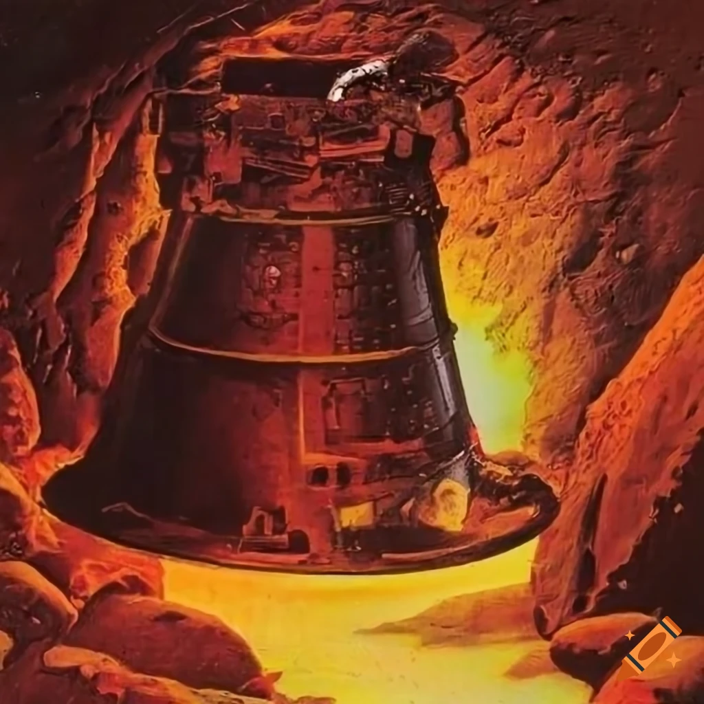 70s sci-fi artwork of a martian mining company on phobos on Craiyon