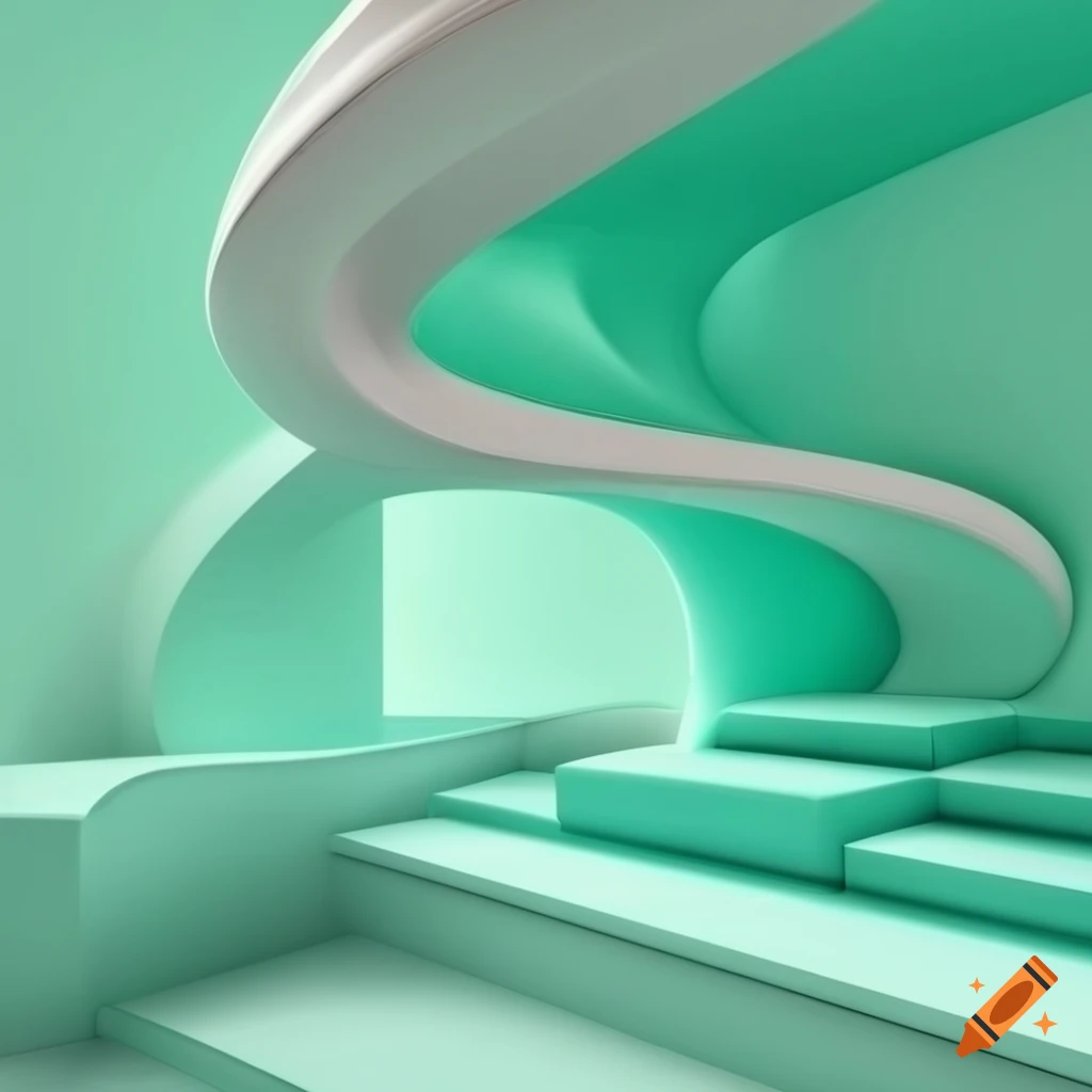 3D rendered living room with surreal interior design on Craiyon