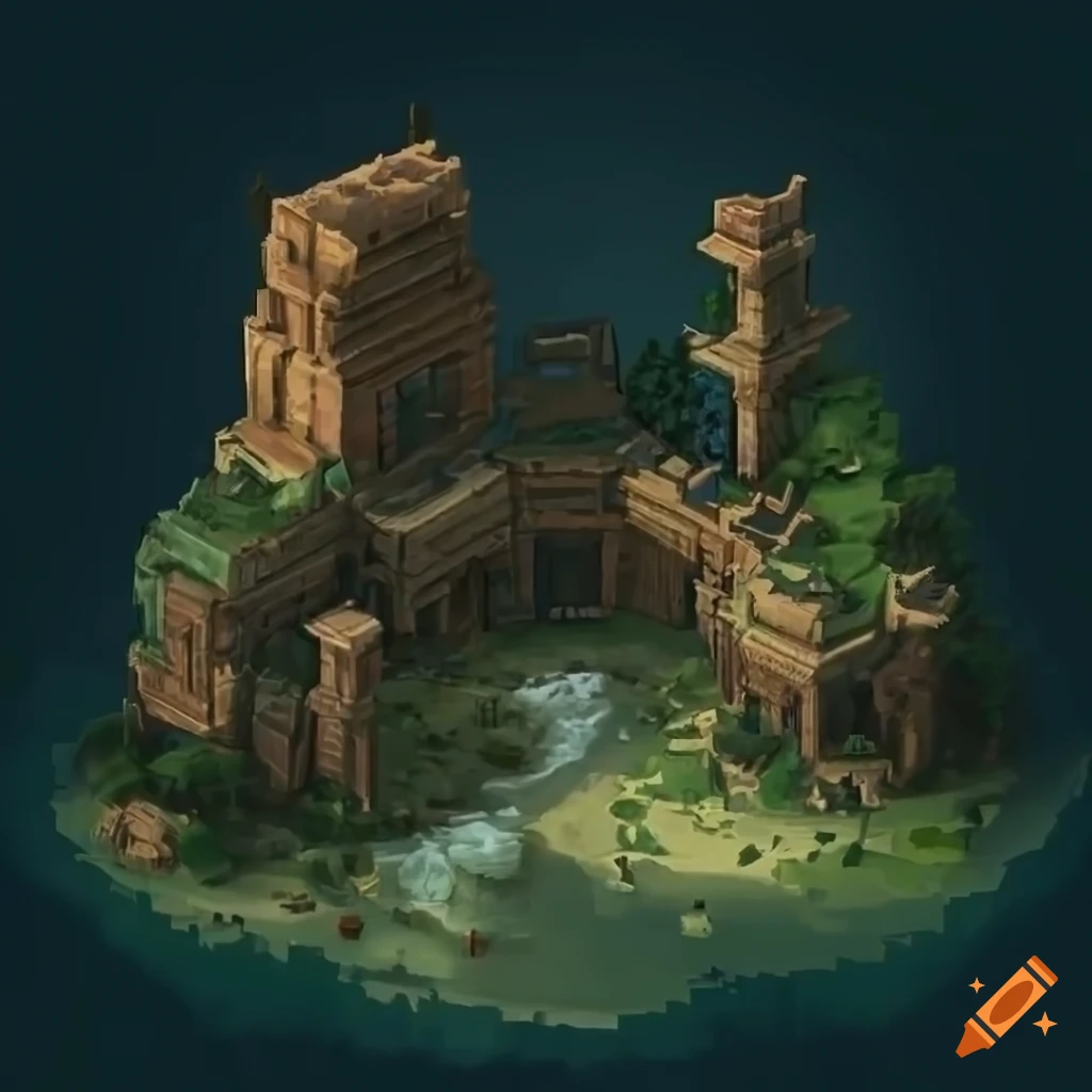 Isometric skull dungeon on Craiyon