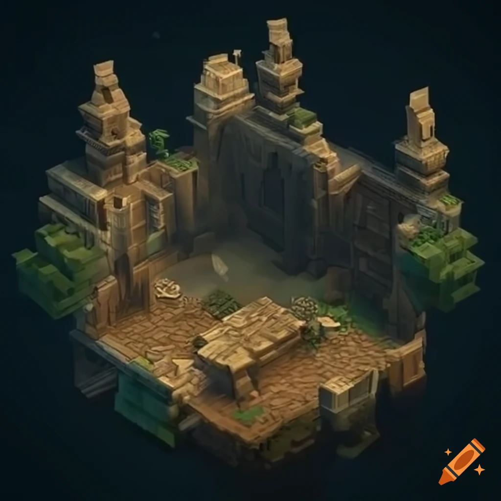 Intricate nature concept art with modular isometric design on Craiyon