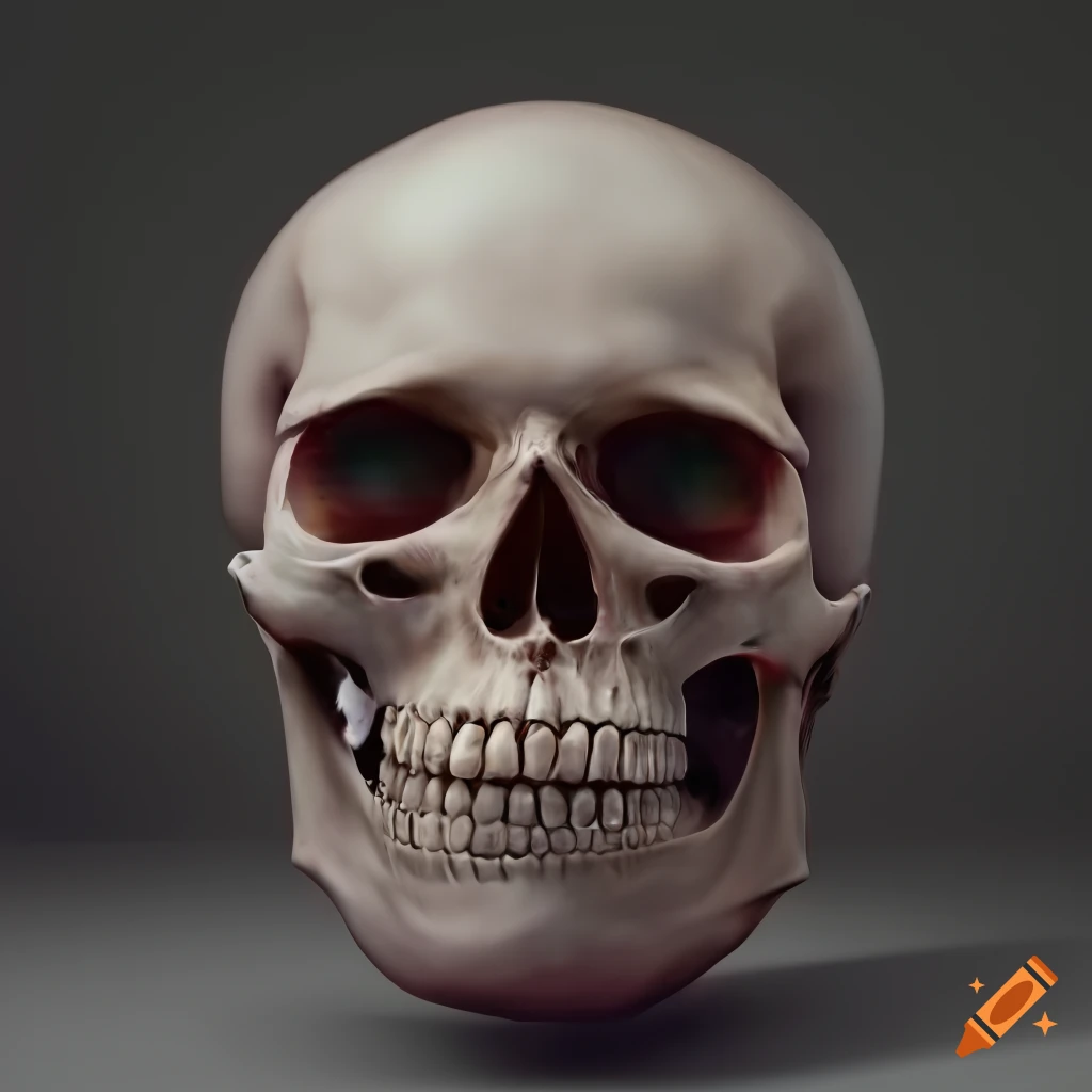Realistic skull emoji on Craiyon