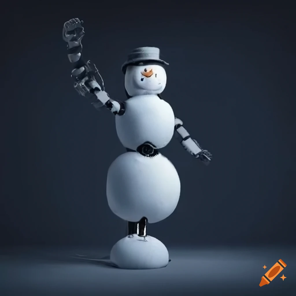 Cyborg snowman illustration on Craiyon